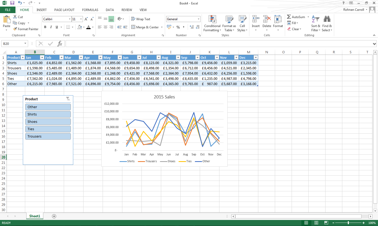 Slicer Excel